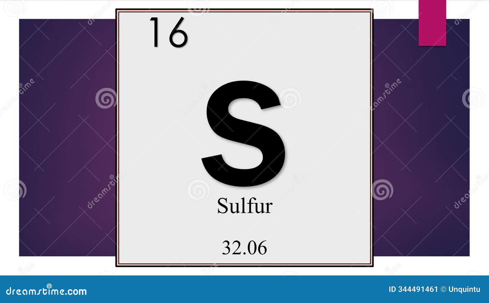 Sulfur Chemical Element Symbol on Purple Abstract Background Stock ...