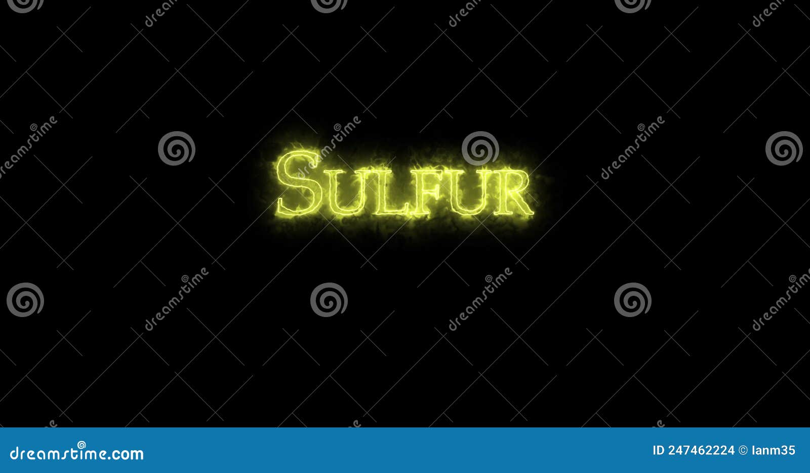 Sulfur, Chemical Element, Written with Fire. Loop Stock Footage - Video ...