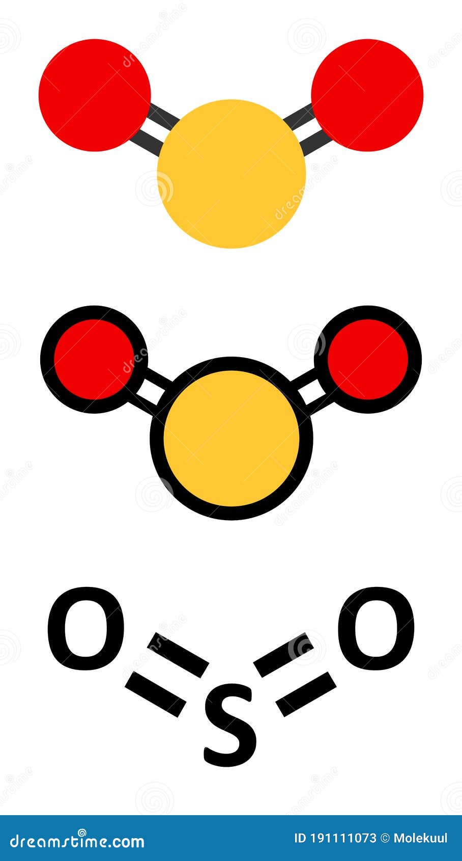 SO2 Sulfur Dioxide Molecule Cartoon Vector | CartoonDealer.com #64274365
