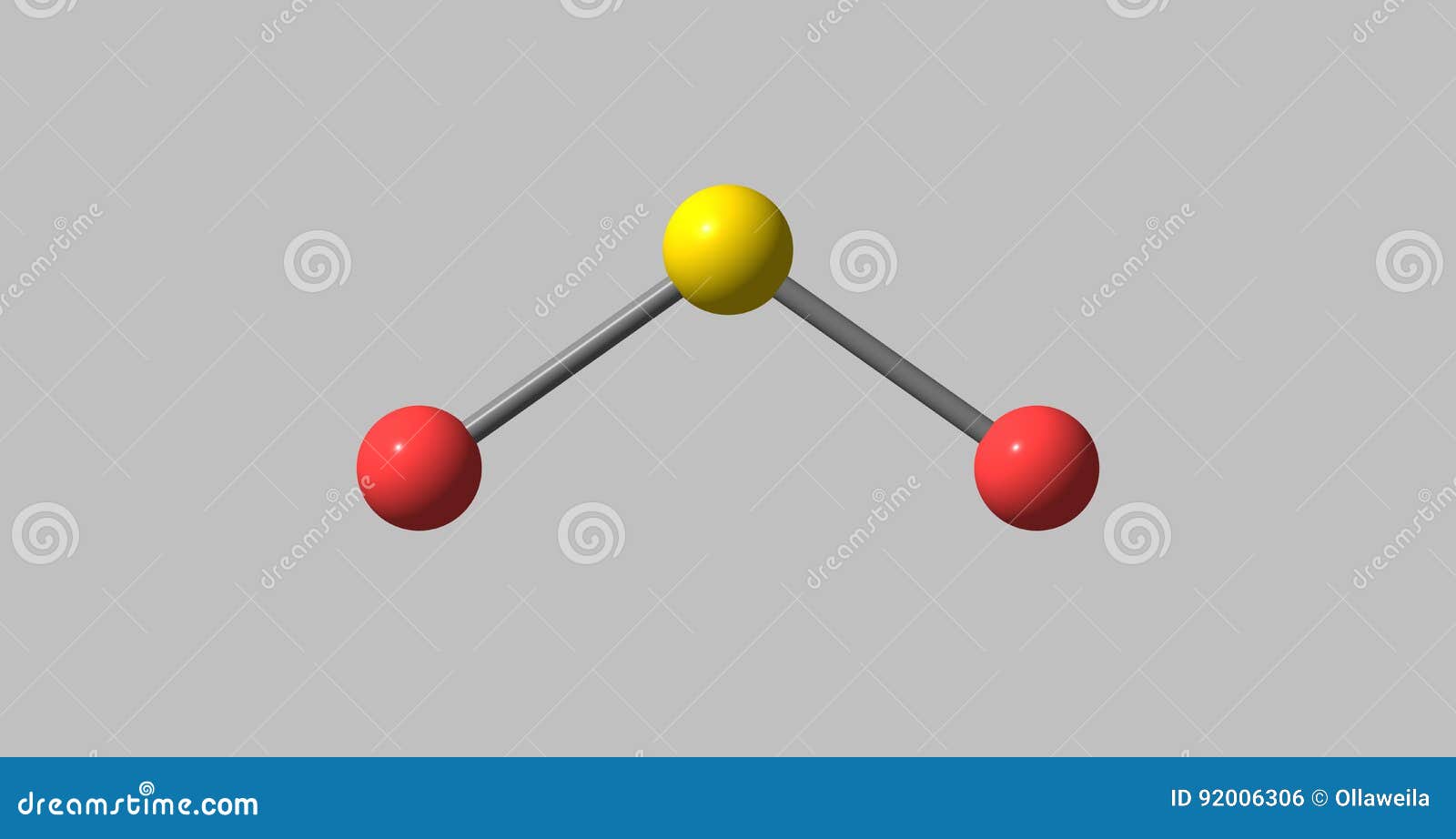 Sulfur Dioxide Molecular Structure Isolated on Grey Stock Illustration ...