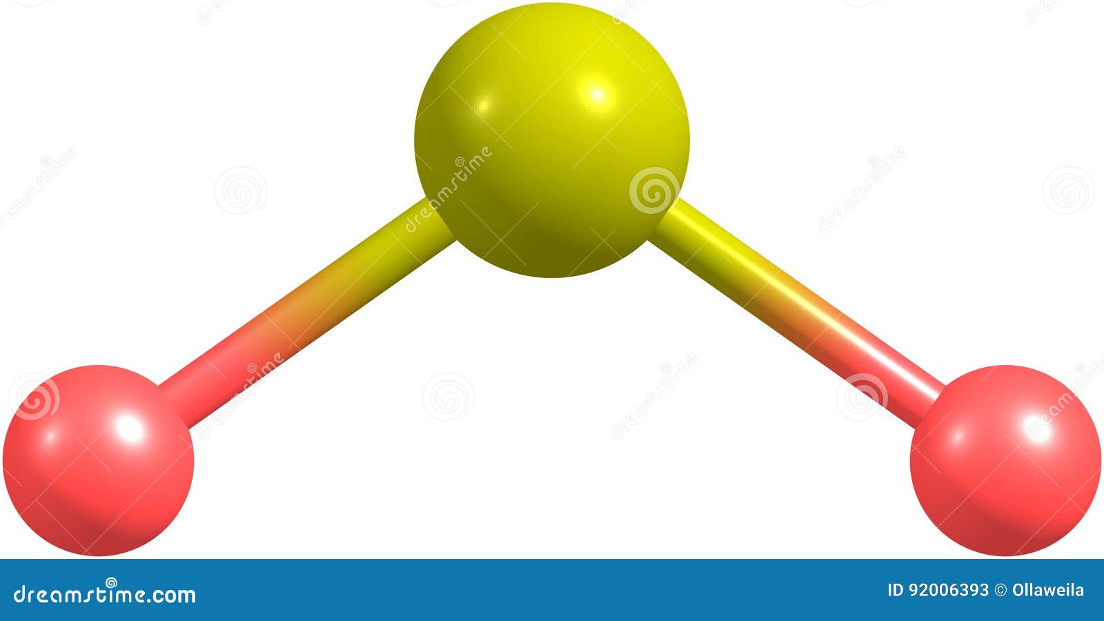 Sulfur Dioxide Molecular Structure Isolated on White Stock Illustration ...