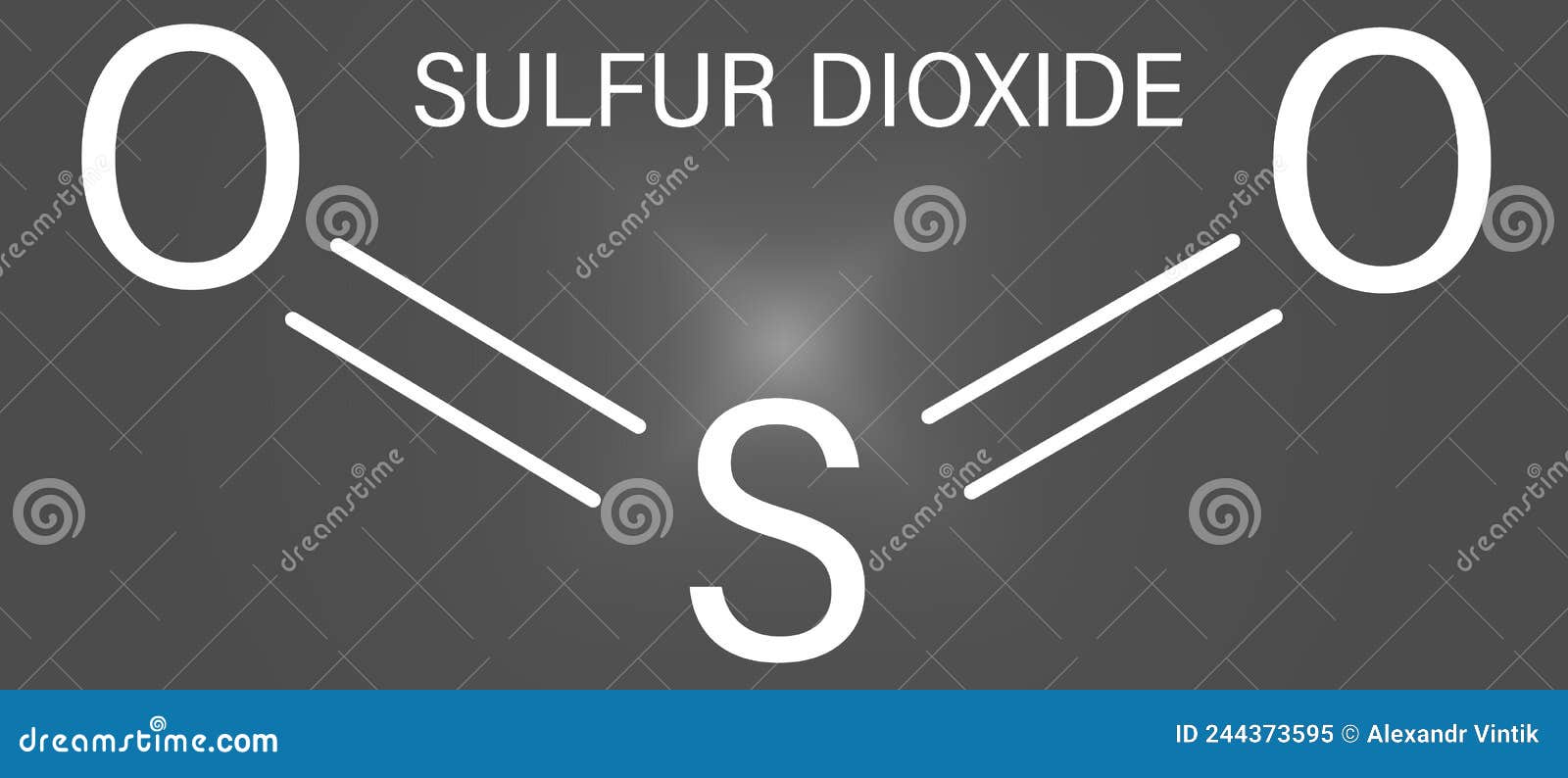 Sulfur Dioxide Molecule. Skeletal Formula. Cartoon Vector ...