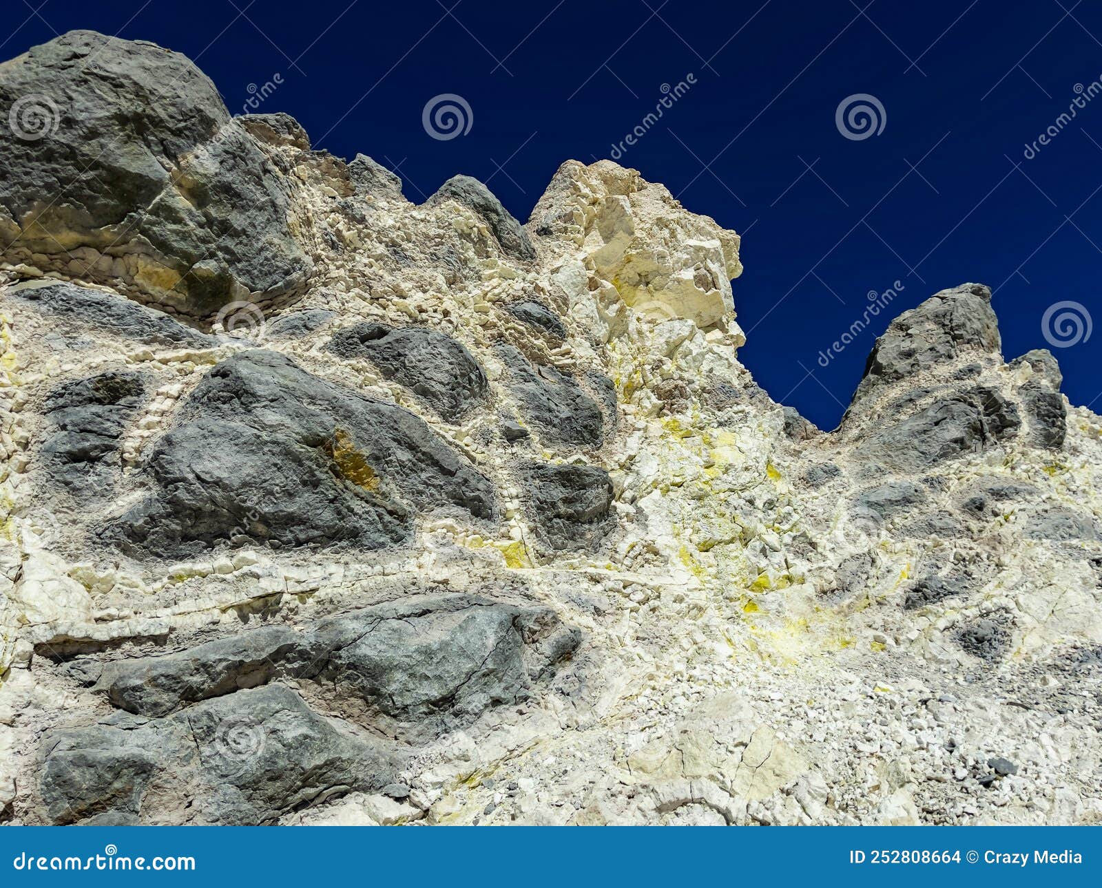 Sulfur Formations and Rocks at the Summit of Damavand Stock Photo ...