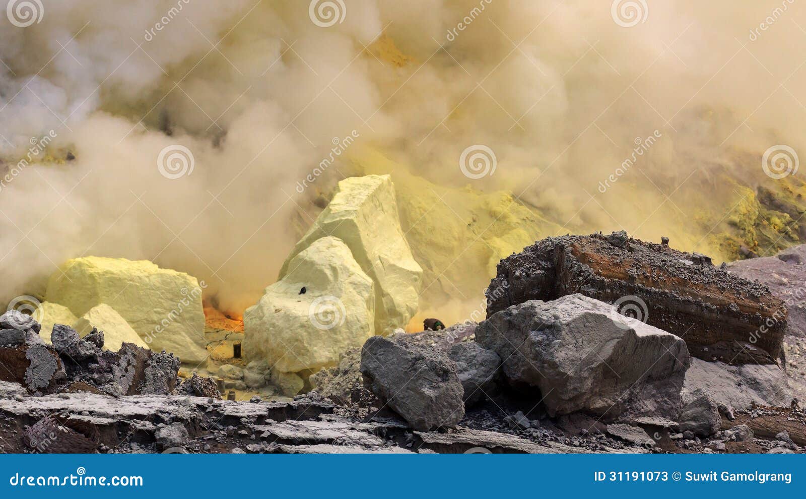 Sulfur in hot volcano stock image. Image of beautiful - 31191073