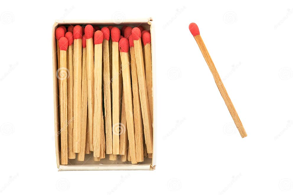 Sulfur Matches Matchbox Isolated Start Light Fire Stock Photo - Image ...