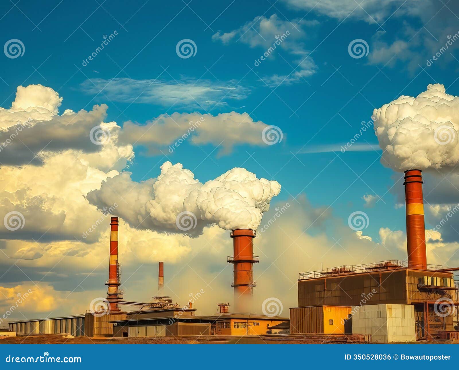 Sulfur Mine Processing Plant Emission a Dramatic Visual of Industrial ...