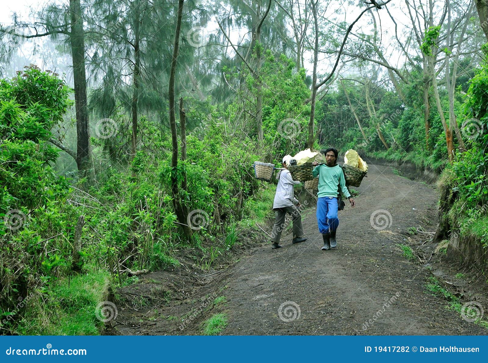 The Sulfur Miners from Mount Idjen Editorial Photography - Image of ...