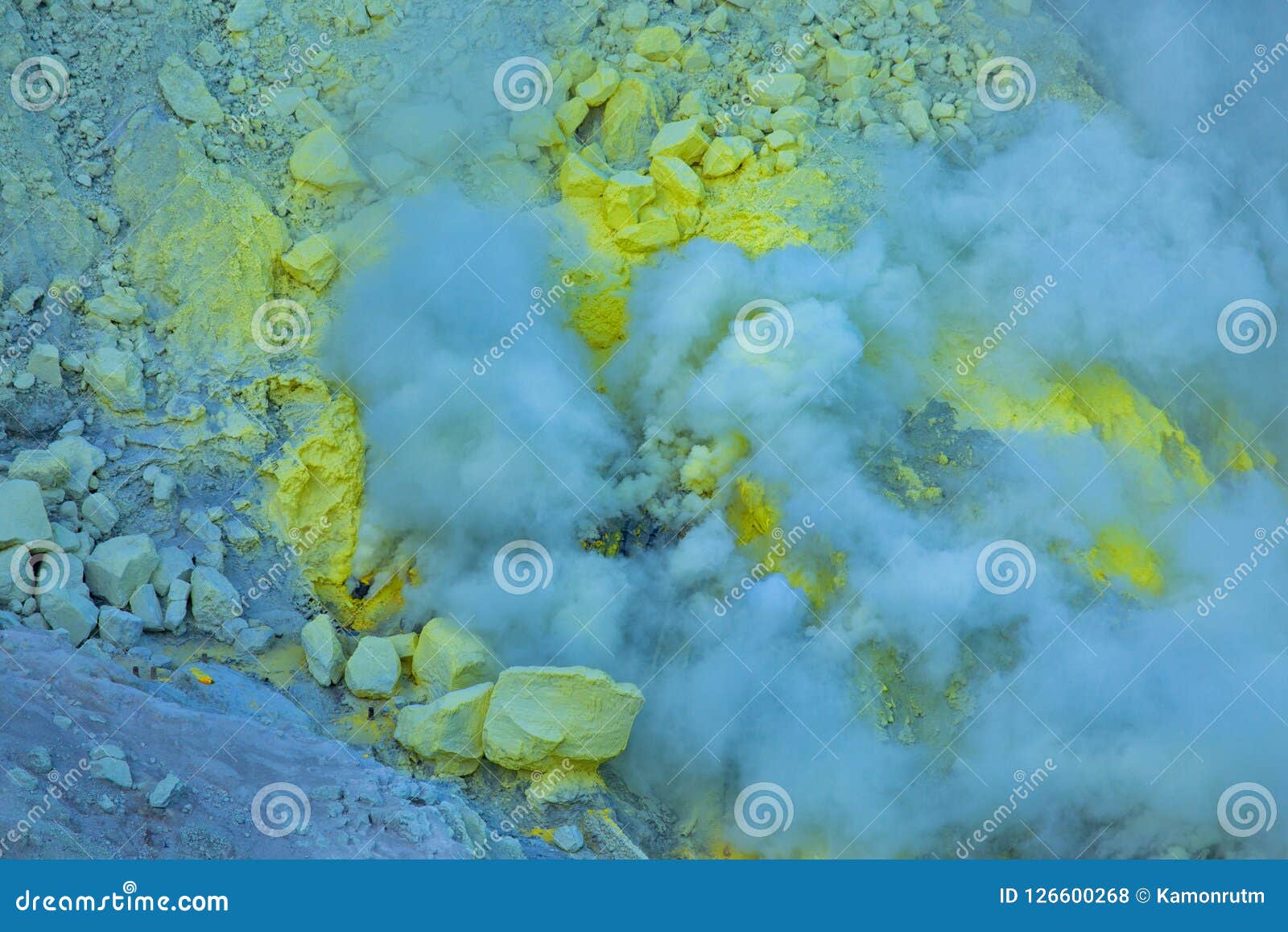 Sulfur Mining Industry Local at Kawah Ijen Stock Photo - Image of ...