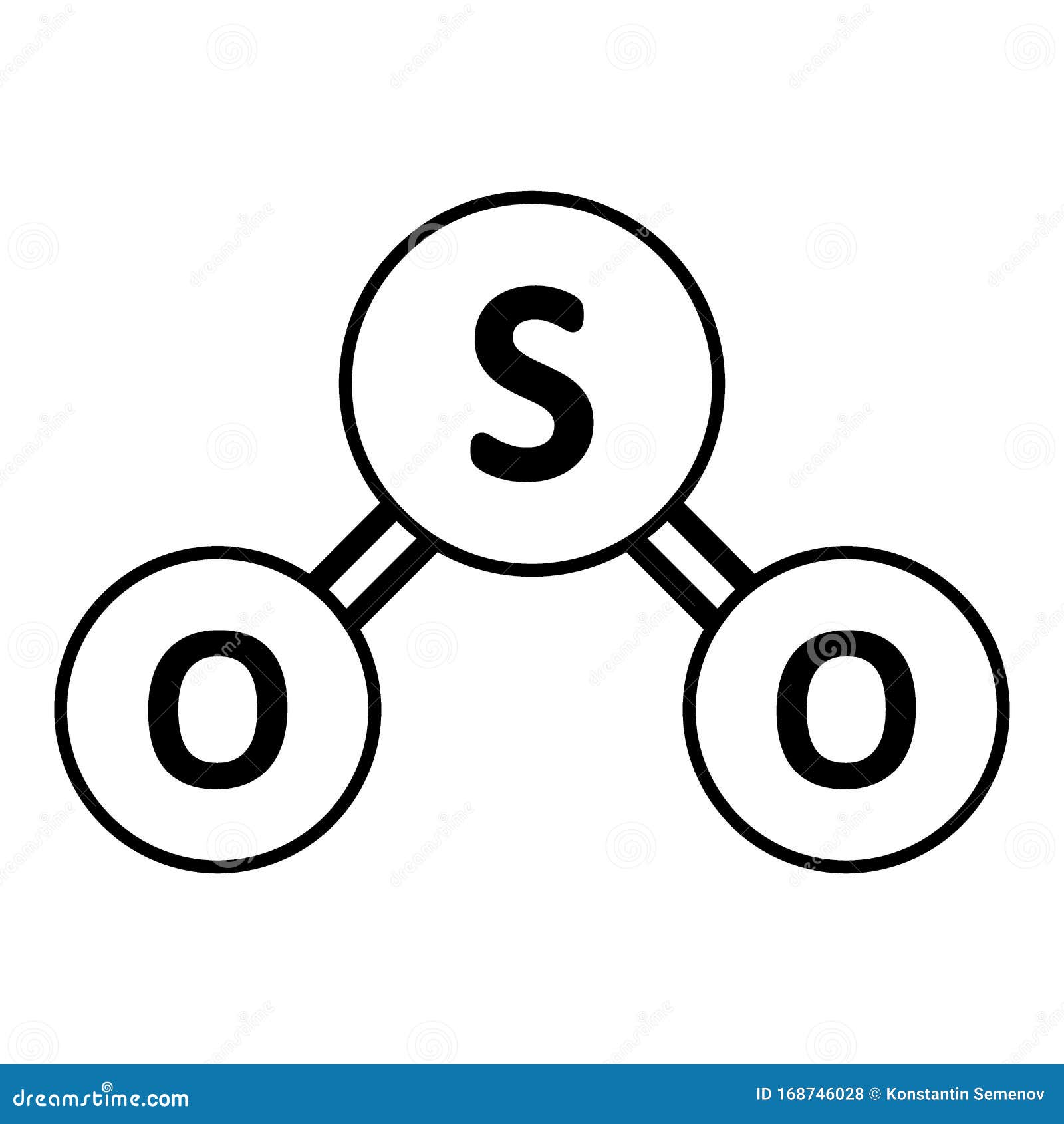 Sulfur oxide molecule icon stock illustration. Illustration of vector ...