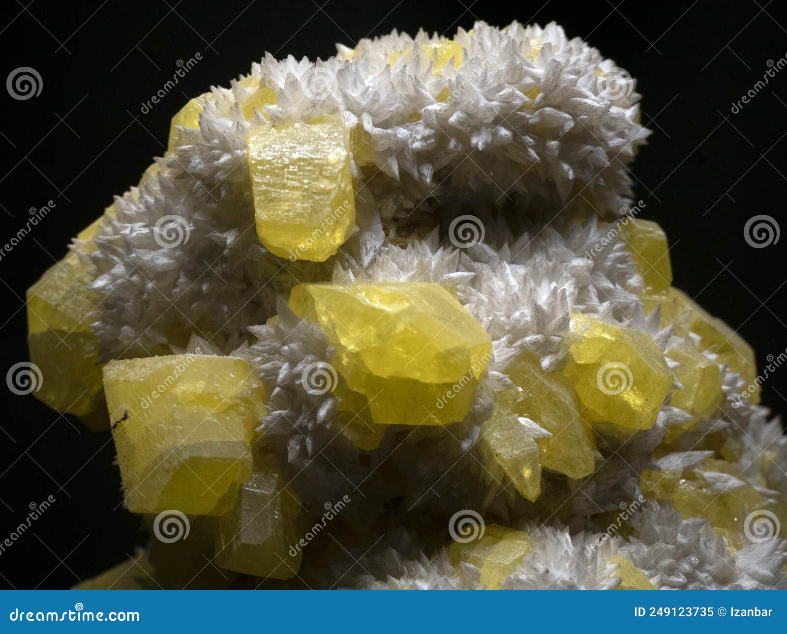 Sulfur and Quartz Gems Stone Stock Image - Image of gems, calcite ...
