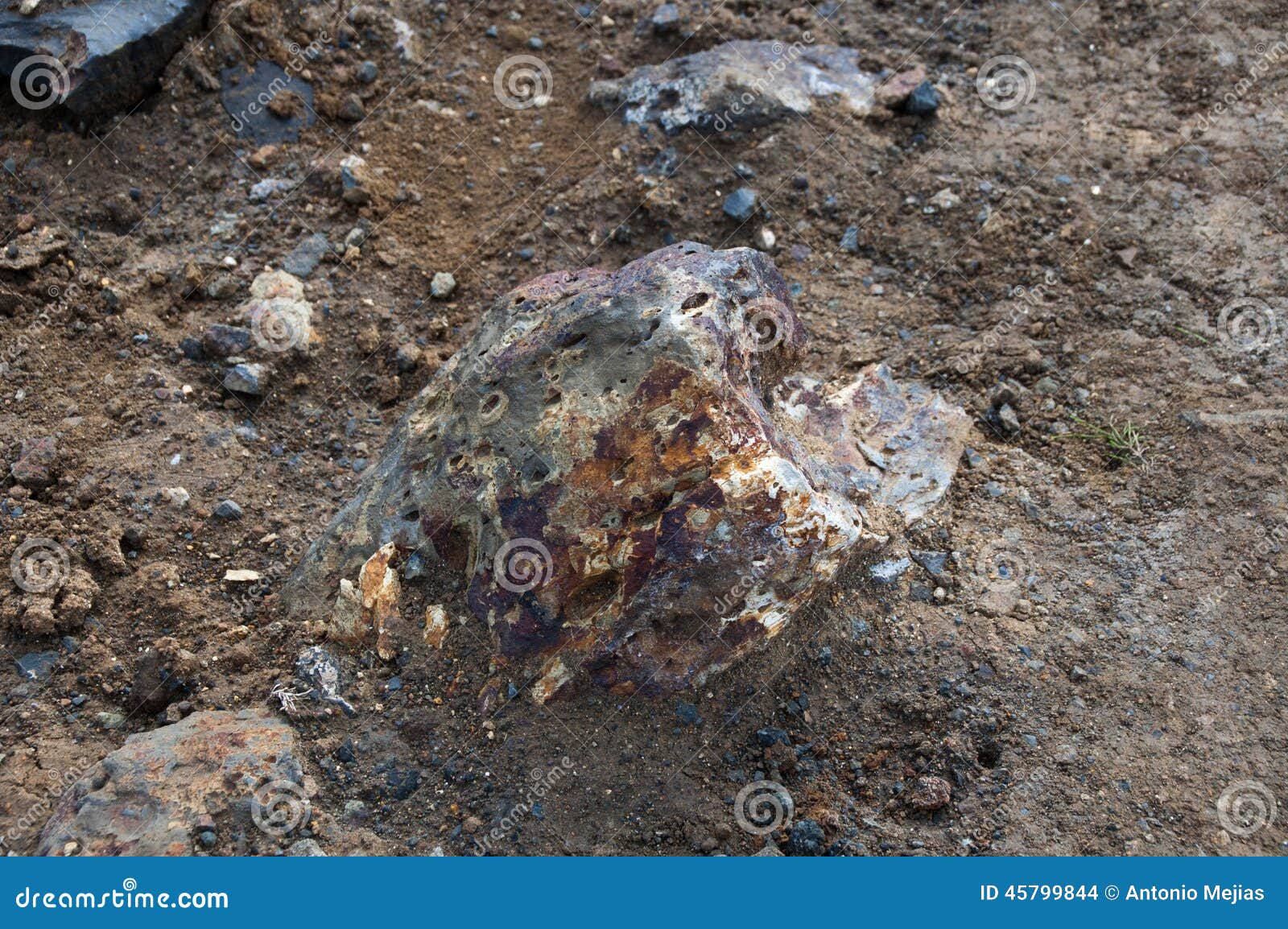 Sulfur rock on volcano stock photo. Image of volcano - 45799844