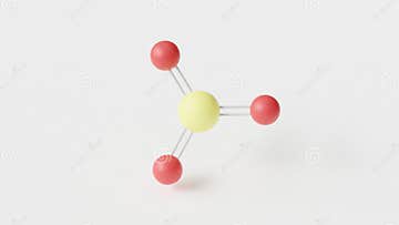 Sulfur Trioxide Molecule 3d, Molecular Structure, Ball and Stick Model ...