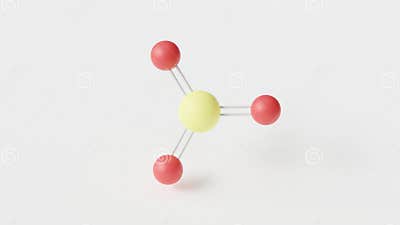 Sulfur Trioxide Molecule 3d, Molecular Structure, Ball and Stick Model ...