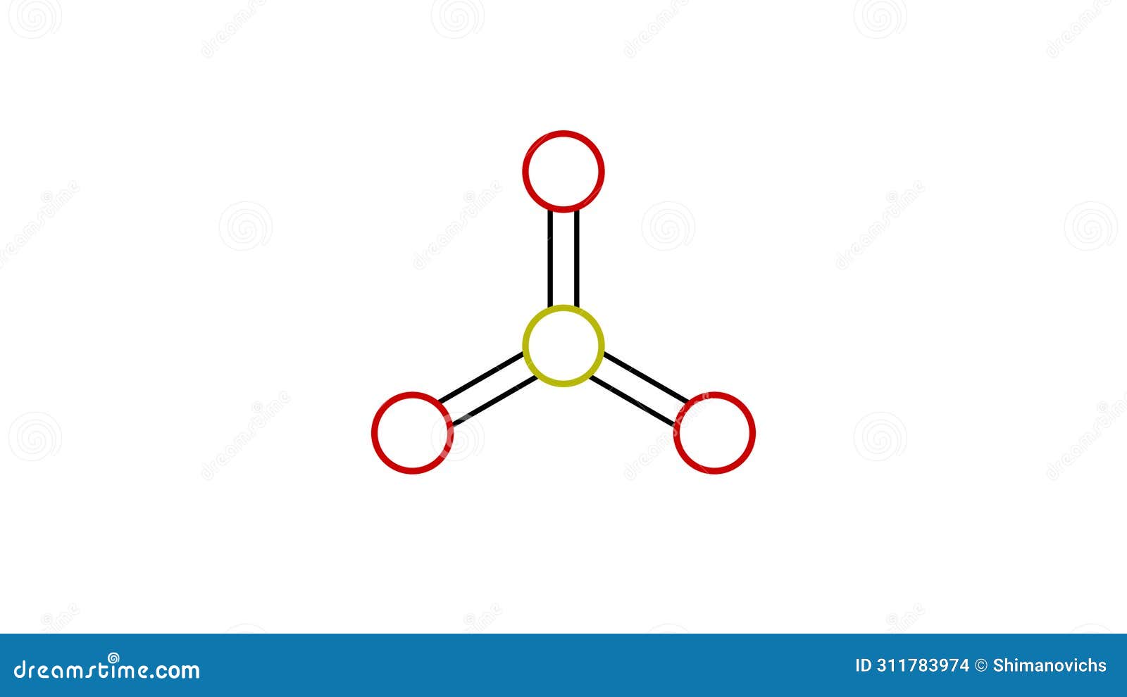 Sulfur Trioxide Molecule, Structural Chemical Formula, Ball-and-stick ...