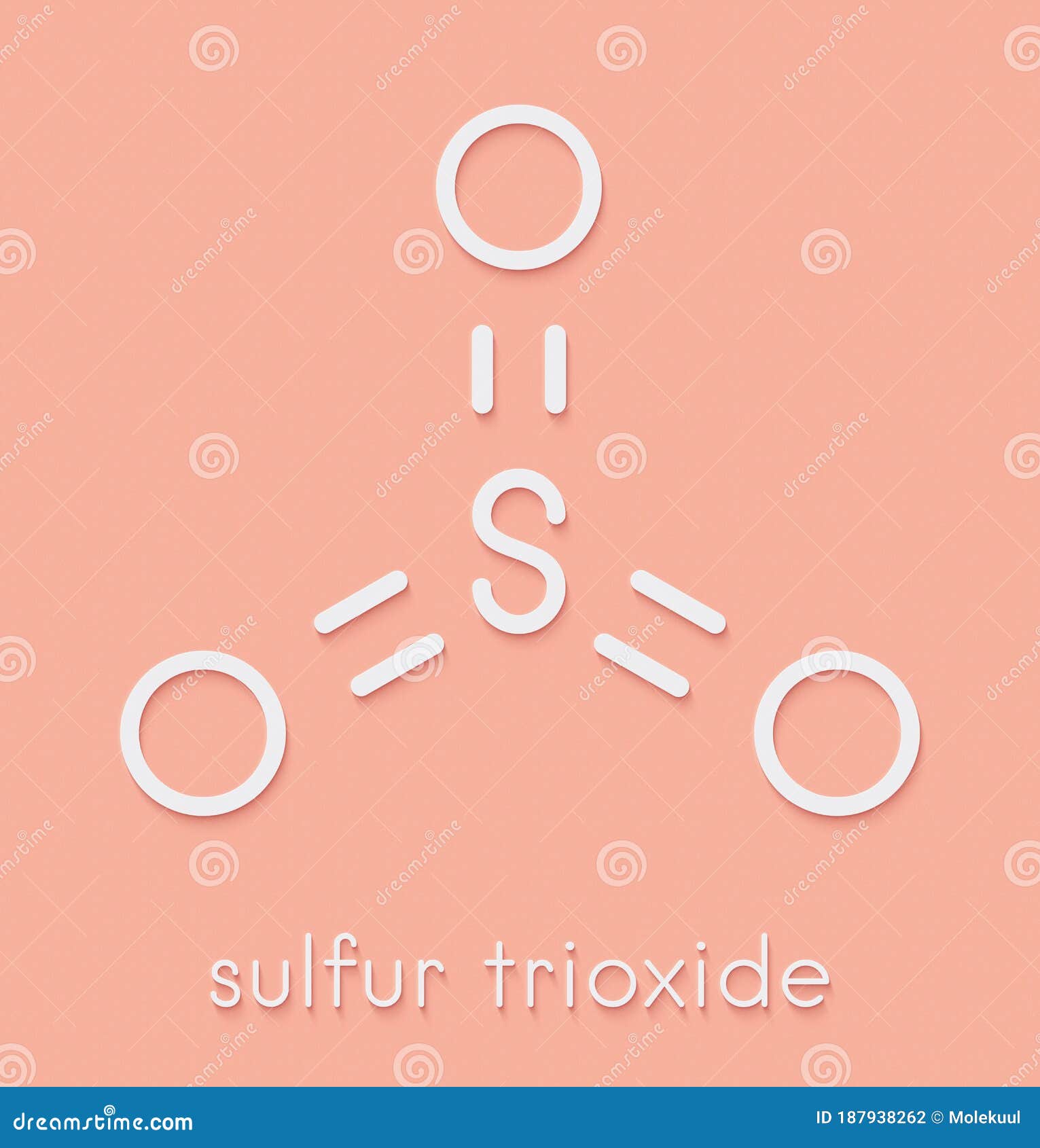 Sulfur Trioxide Molecule, Structural Chemical Formula, Ball-and-stick ...