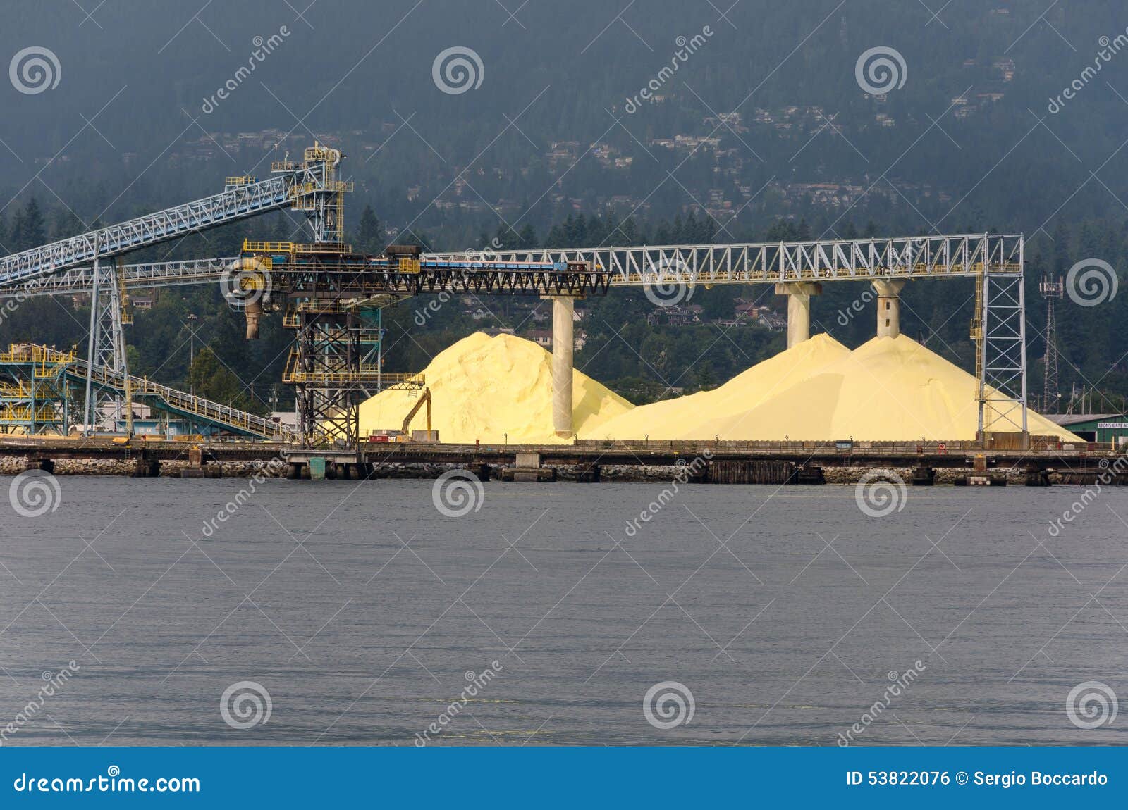 Sulfur in the Vancouver Port Stock Photo - Image of sulfur, summer ...
