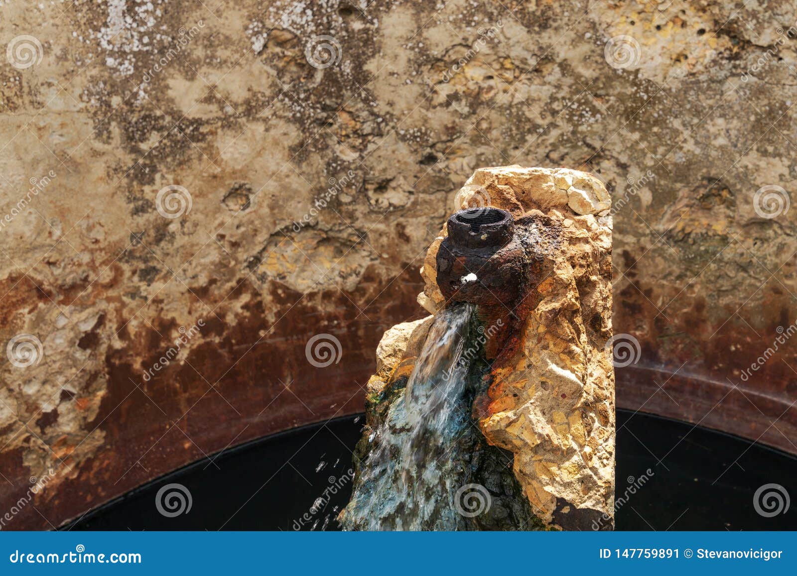 Sulfur water spring stock image. Image of detail, outdoor - 147759891