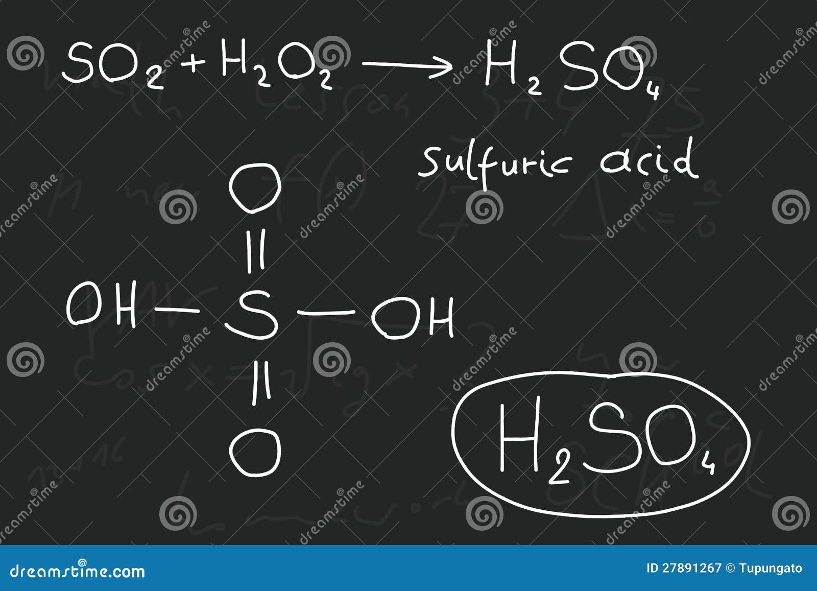 Sulfuric Acid H2SO4 Strong Mineral Acid Molecule. Skeletal Formula ...