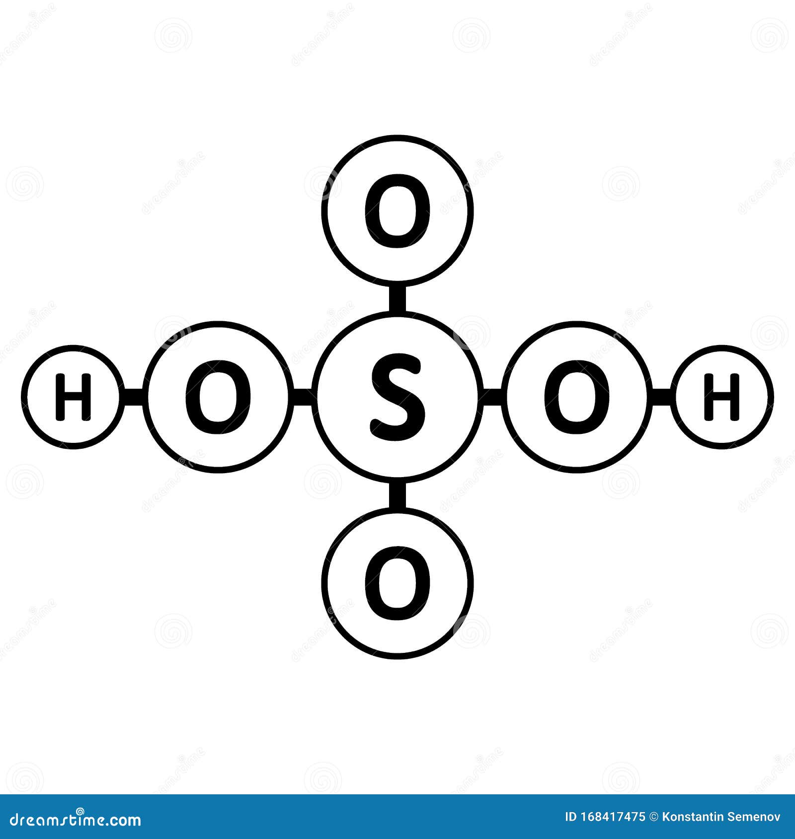 Sulfuric Acid Molecule Icon Stock Illustration - Illustration of h2so4 ...