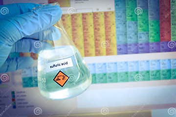Sulfuric Acid and Periodic Table of Elements Stock Image - Image of ...