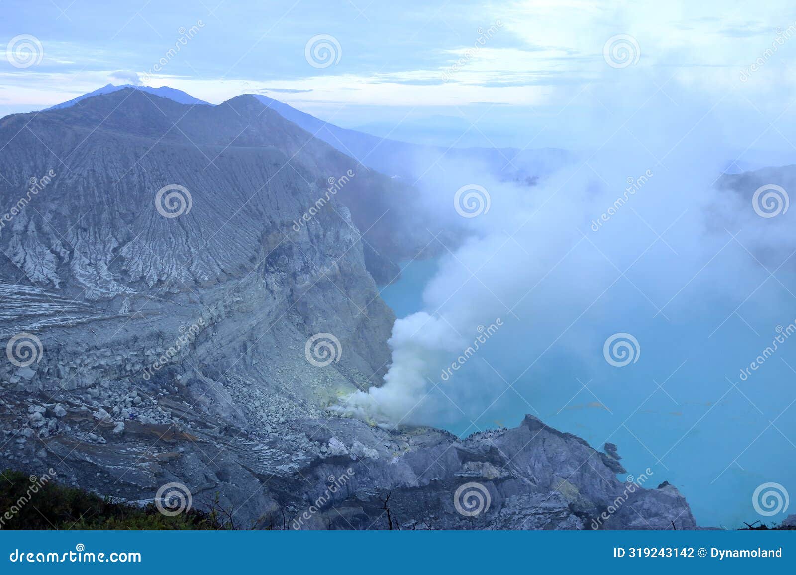 Sulfurous Fumaroles in Ijen Crater. Java. Indonesia Stock Photo - Image ...