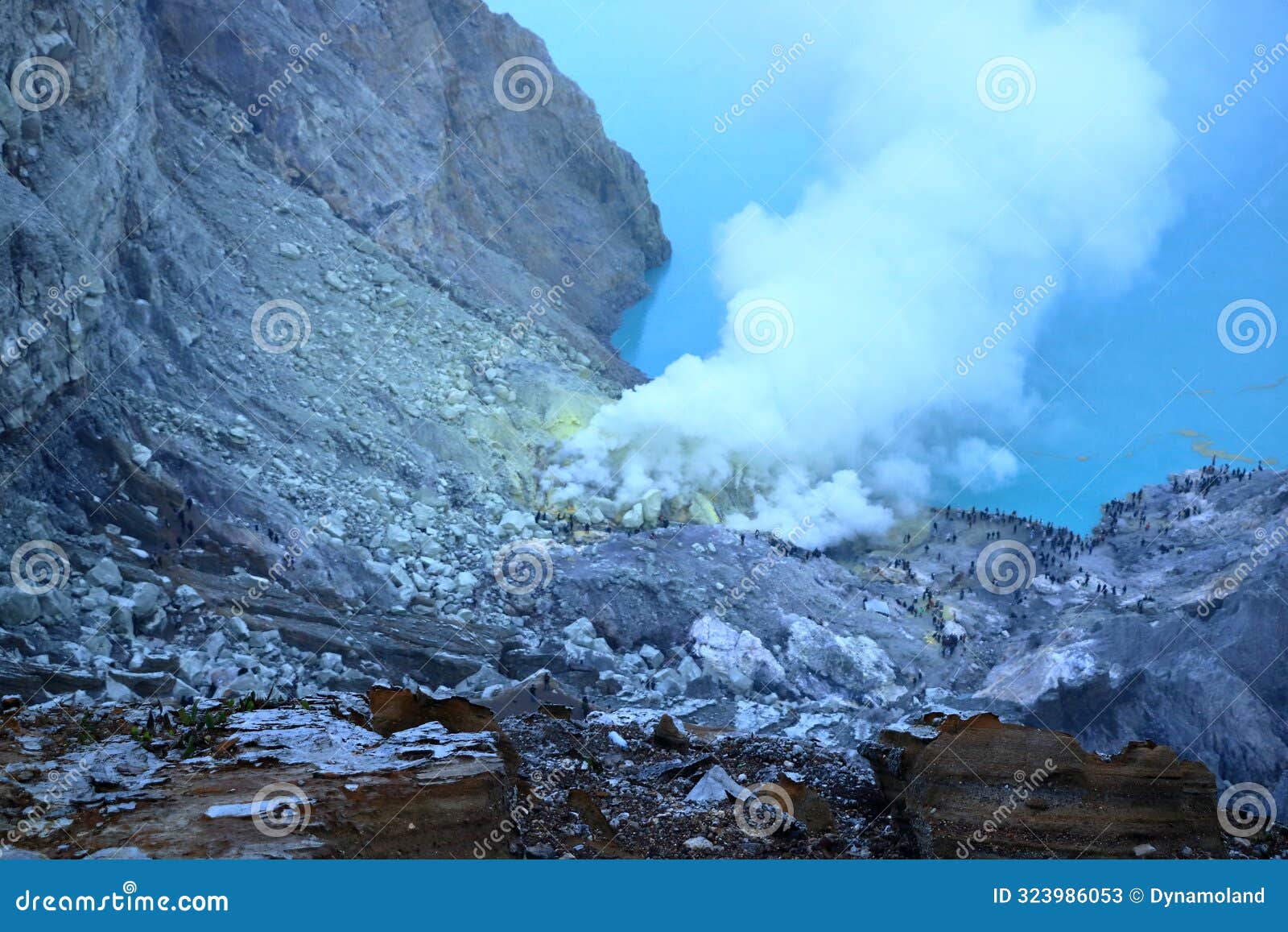 Sulfurous Fumaroles in Ijen Crater. Java. Indonesia Stock Image - Image ...