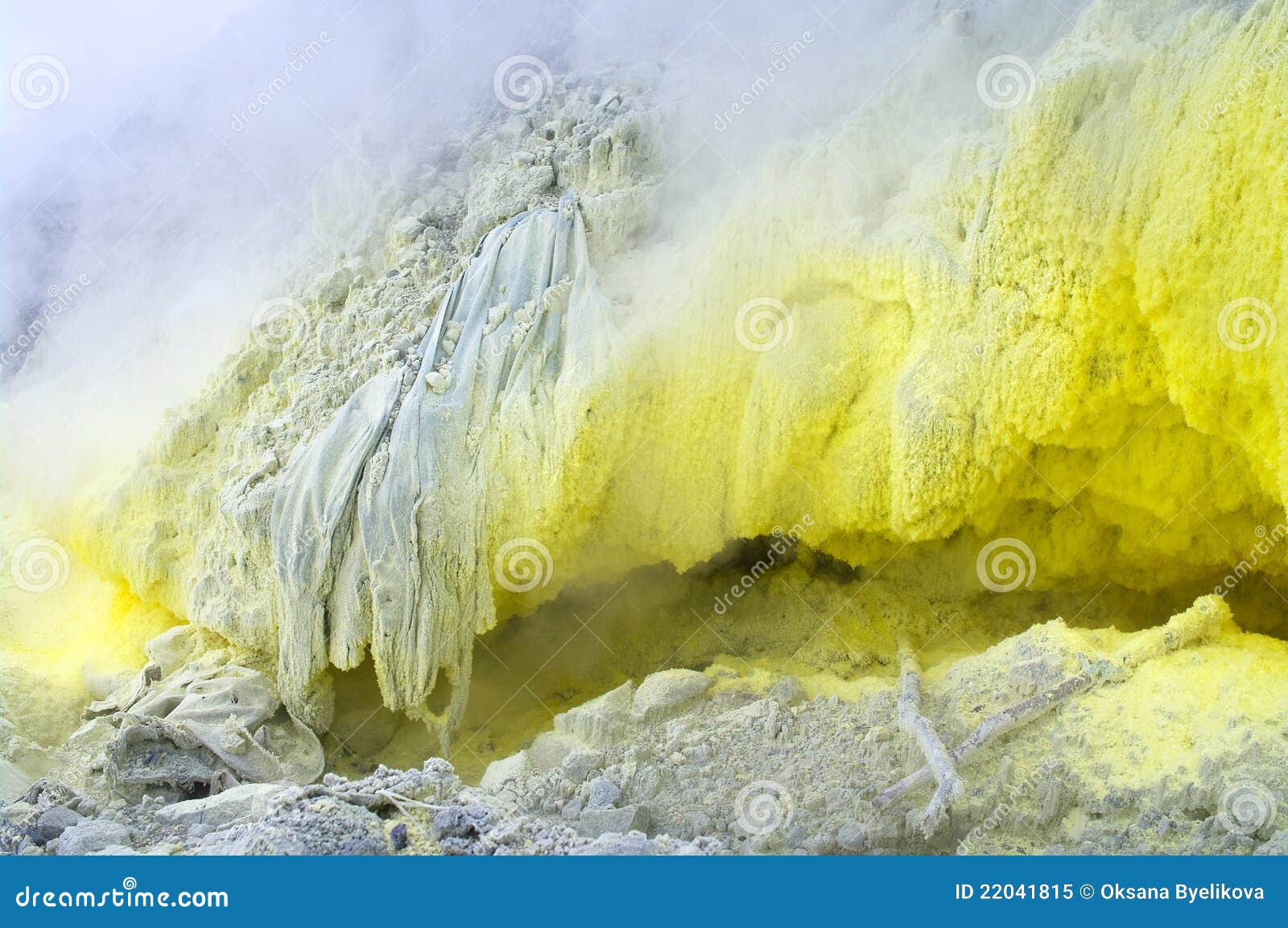 Sulfurous Fumaroles in Volcano Mount Sinabung Stock Image - Image of ...