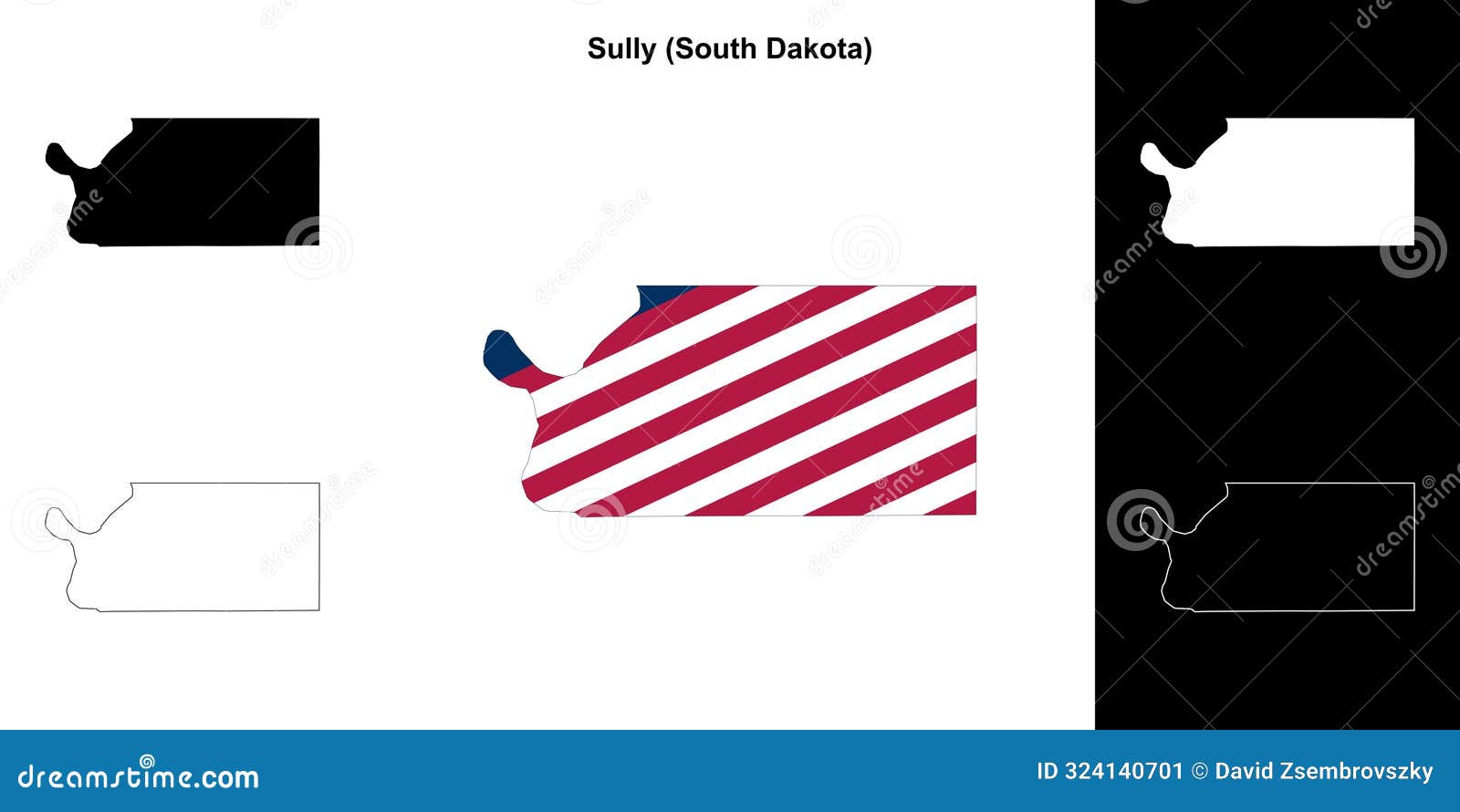 Map Of Sully In South Dakota Vector Illustration | CartoonDealer.com ...