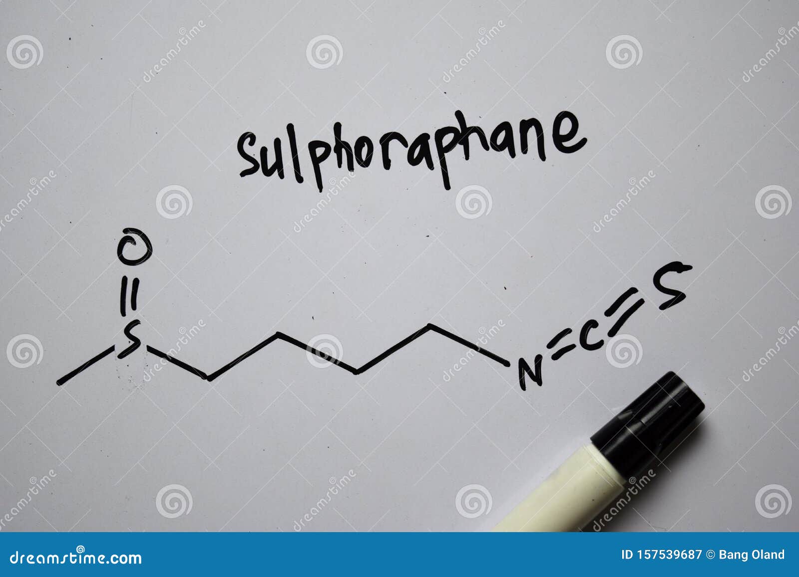 Sulphoraphane Molecule Written on the White Board. Structural Chemical ...