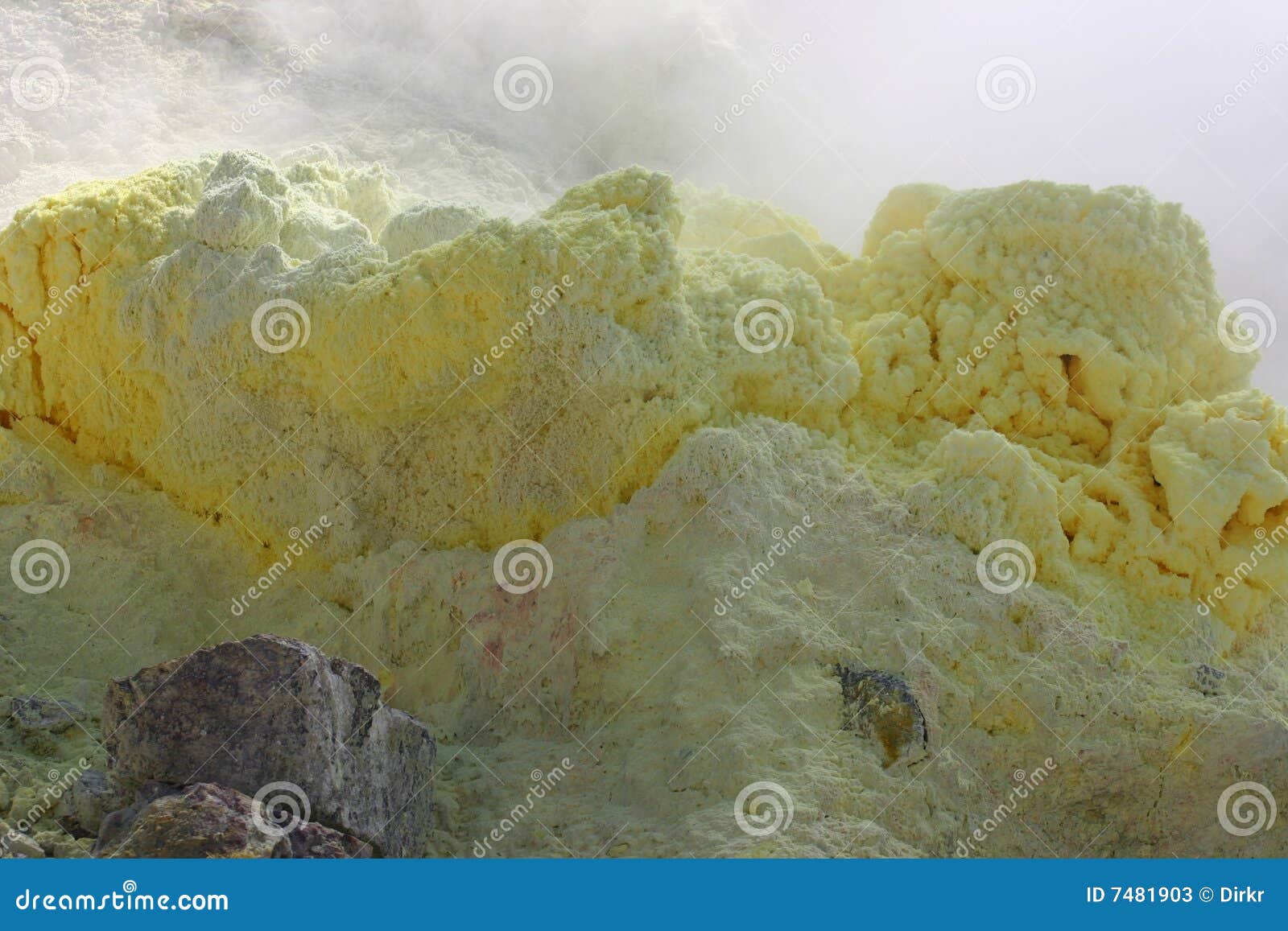 Sulphur stock image. Image of rock, activity, steaming - 7481903