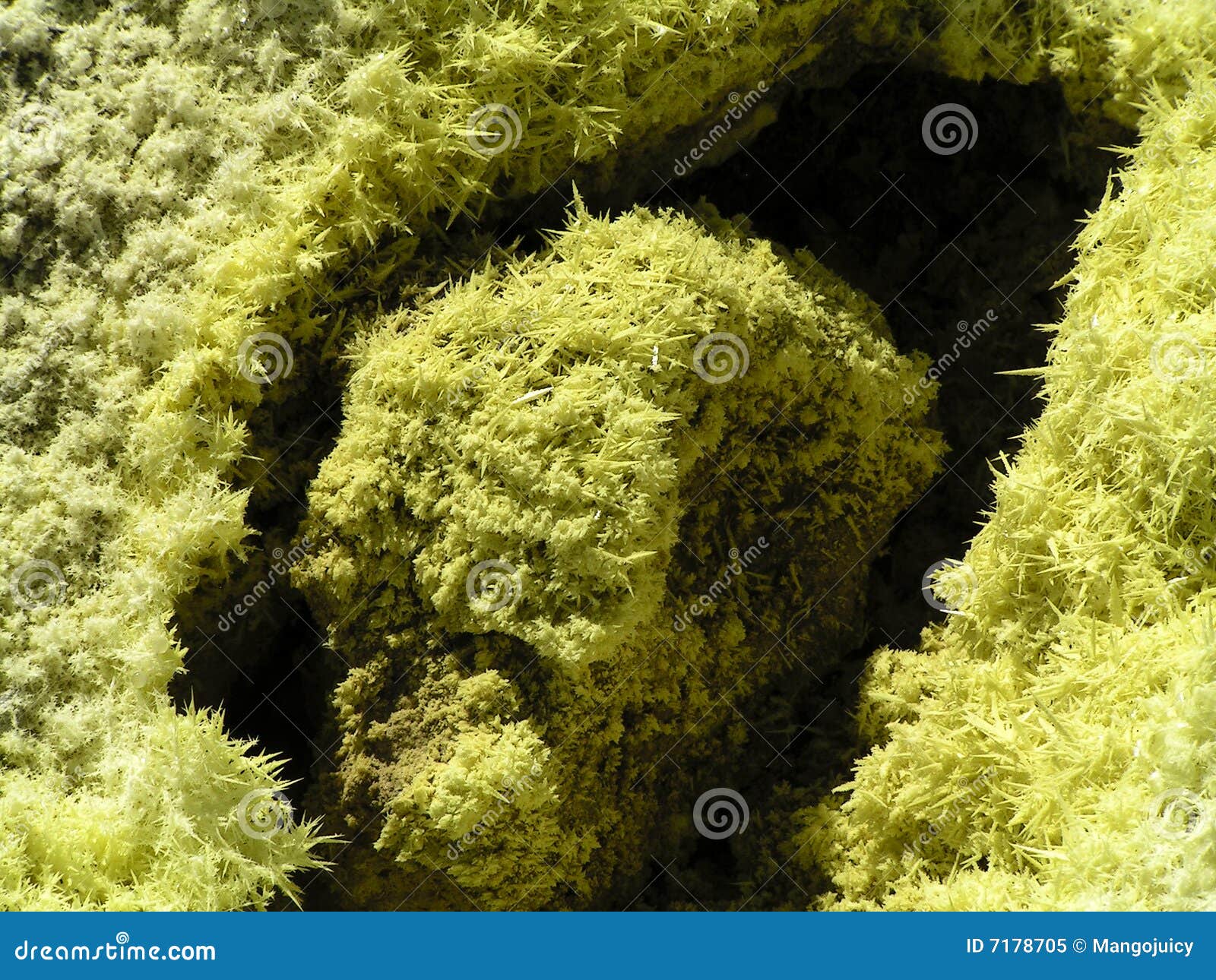 Sulphur Crystals Around the Volcanic Hole Stock Image - Image of ...