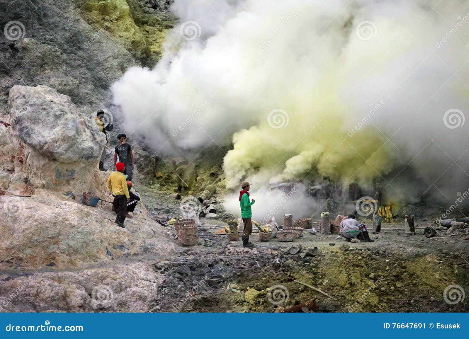Sulphur Mines Kawah Ijen in East Java, Indonesia Editorial Photo ...