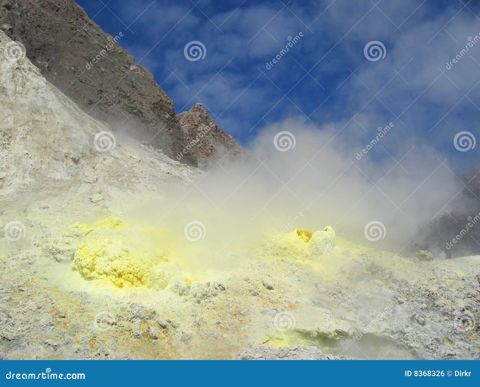 Sulphur Rocks on White Island Stock Photo - Image of yellow, zealand ...