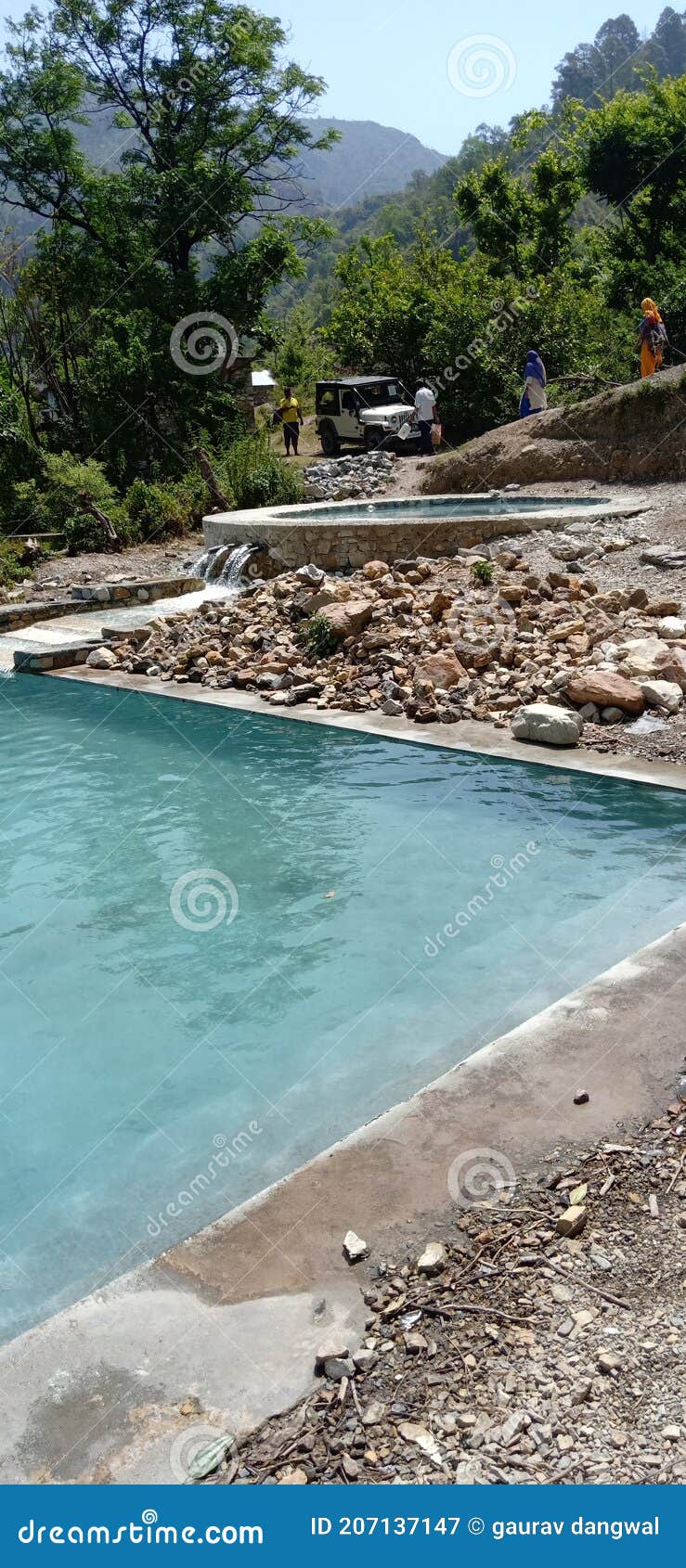 Sulphur water pool stock image. Image of waterway, vacation - 207137147