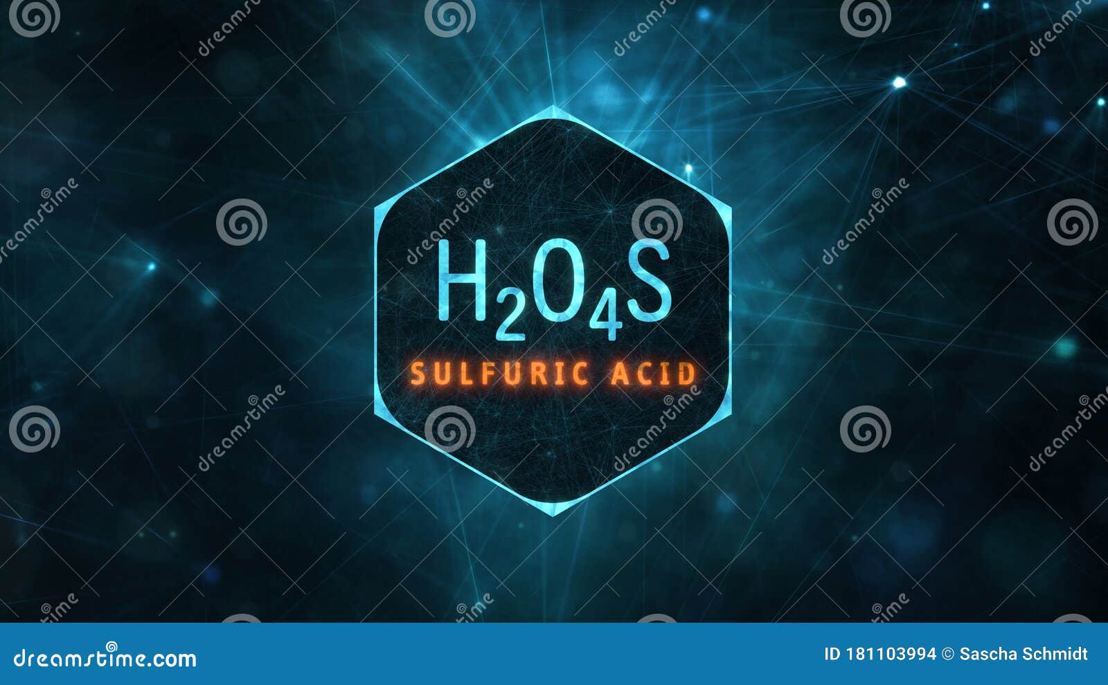 Sulphuric Acid As Molecular Formula with Elements. Stock Illustration ...