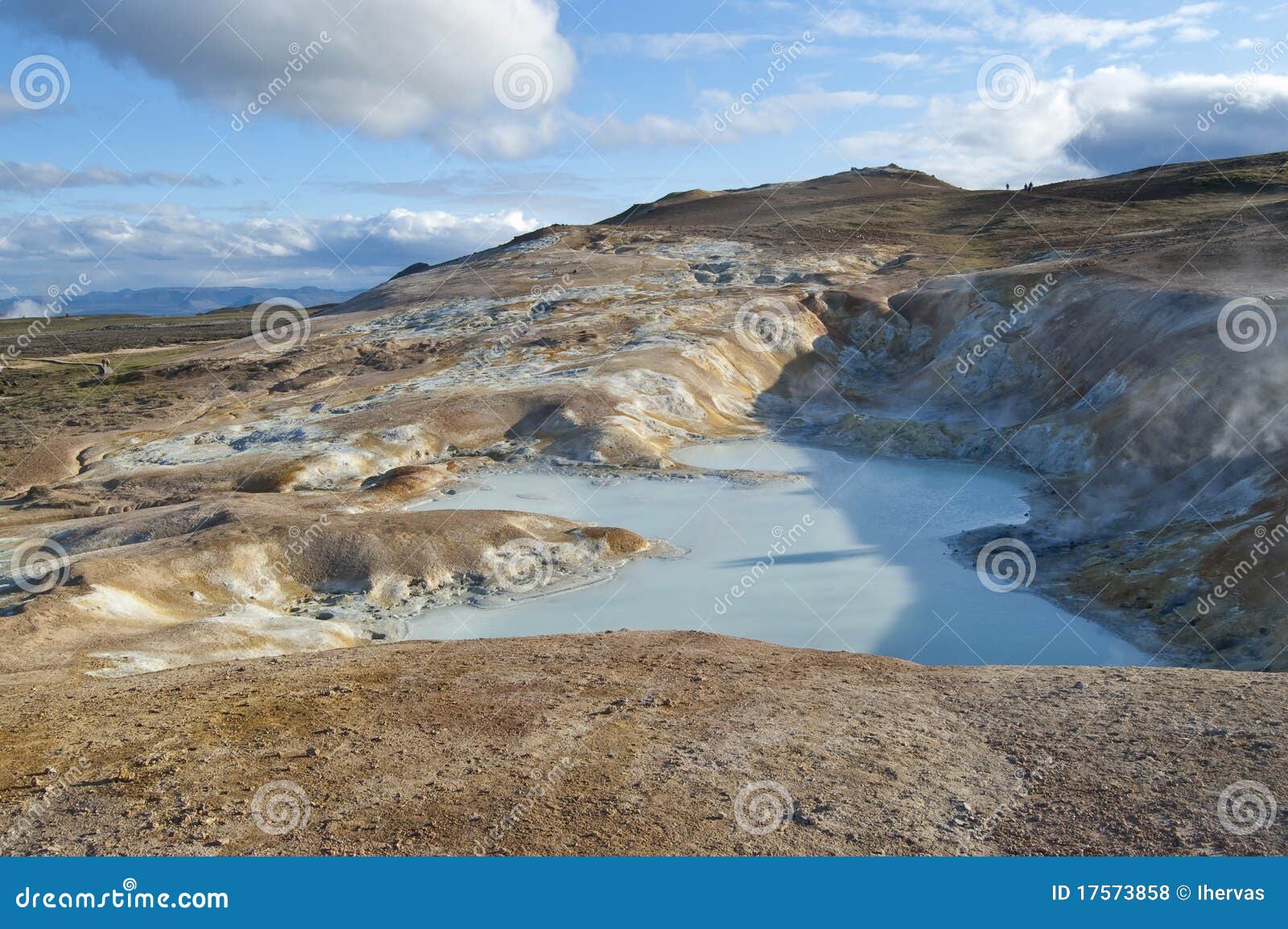 Sulphurous Lake in Volcanic Area in Iceland Stock Photo - Image of ...