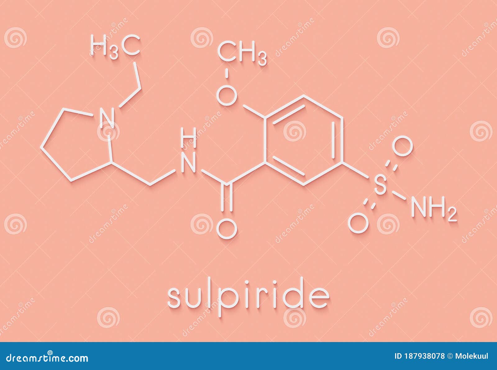 Sulpiride Antipsychotic Neuroleptic Drug Molecule. Skeletal Formula ... Sulpiride Antipsychotic Neuroleptic Drug Molecule. Skeletal Formula ...