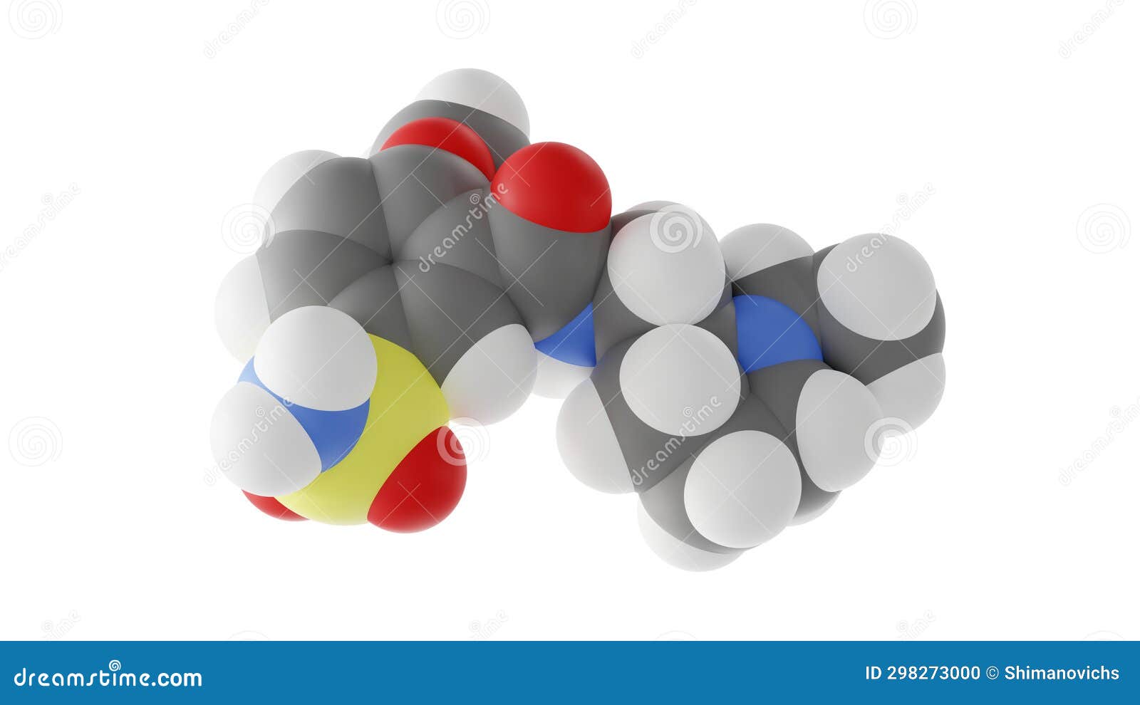 Sulpiride Molecule, Neuroleptic Agent, Molecular Structure, Isolated 3d ...