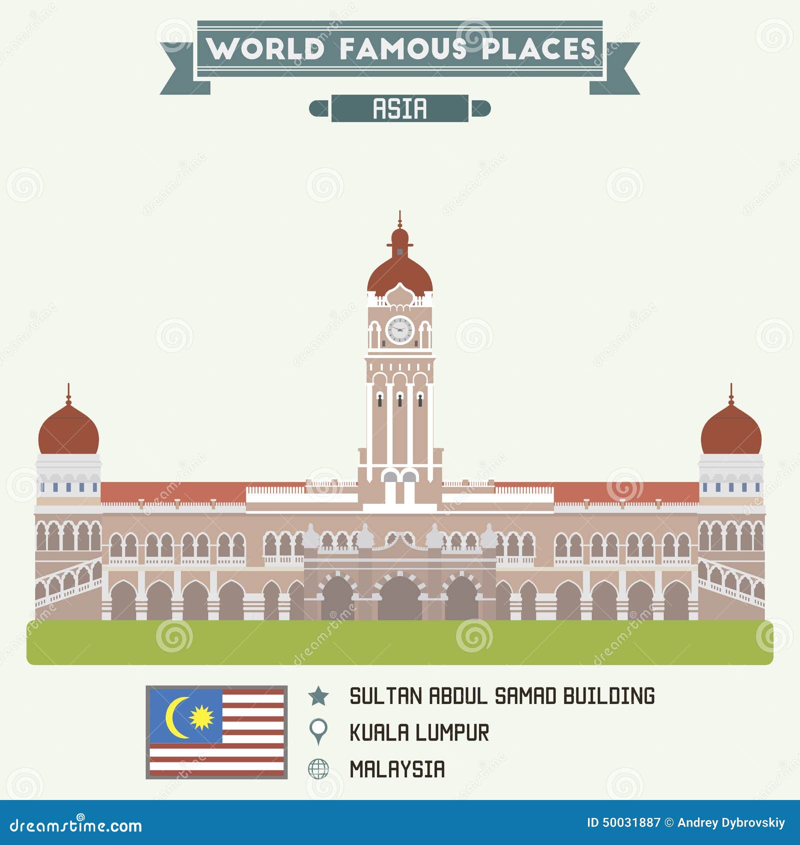Sultan Abdul Samad Building. Kuala Lumpur Stock Vector - Illustration ...