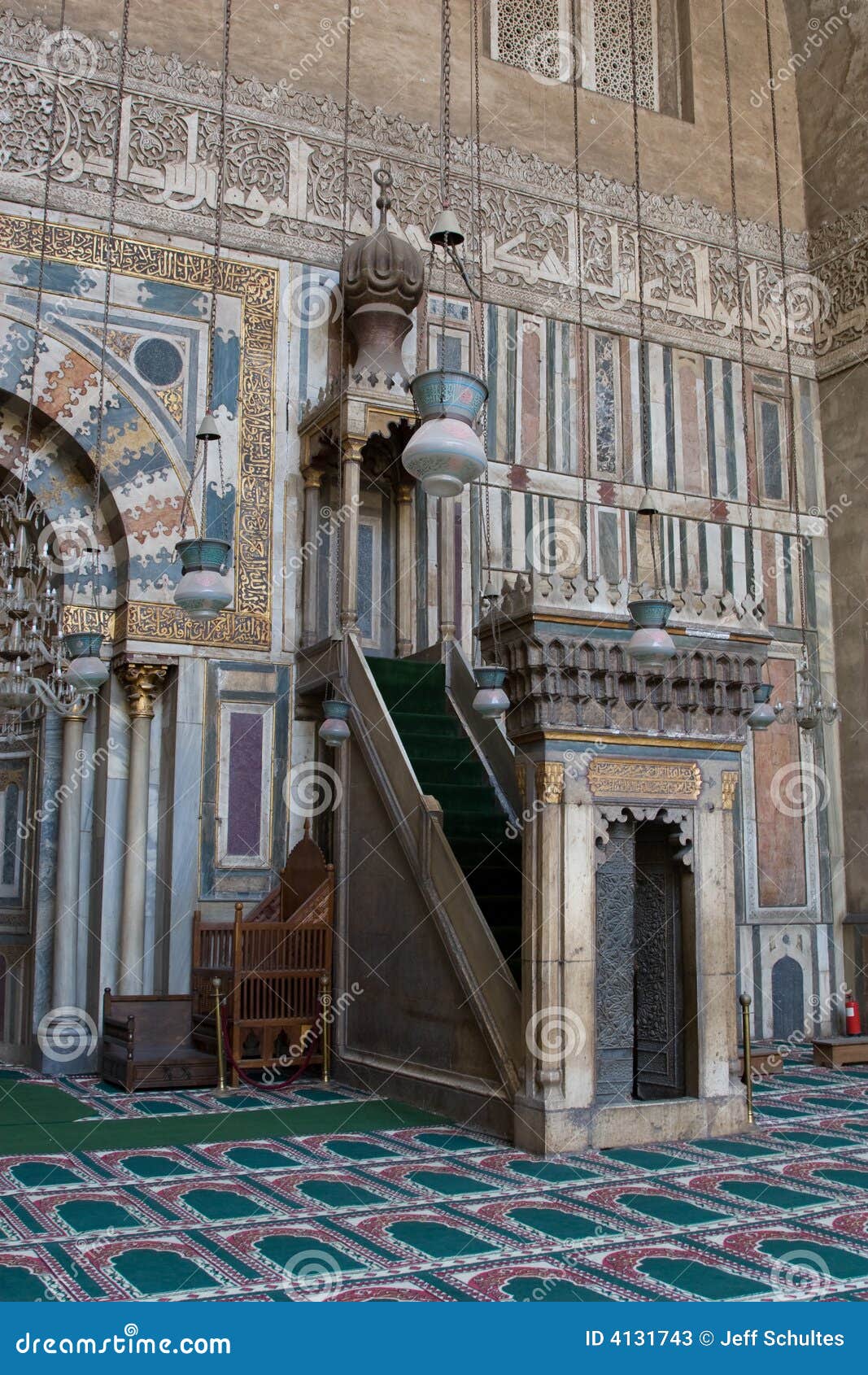 Sultan Hasan Mimbar stock image. Image of maqsura, minrab - 4131743