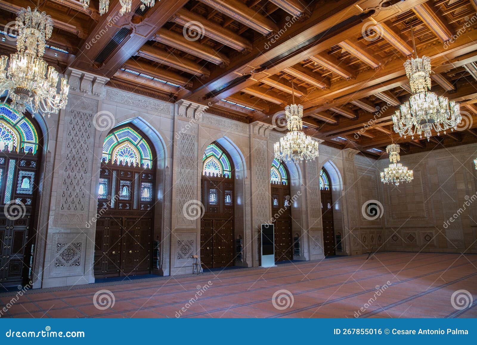 Sultan Qaboos Grand Mosque, Muscat, Oman Stock Photo - Image of arab ...