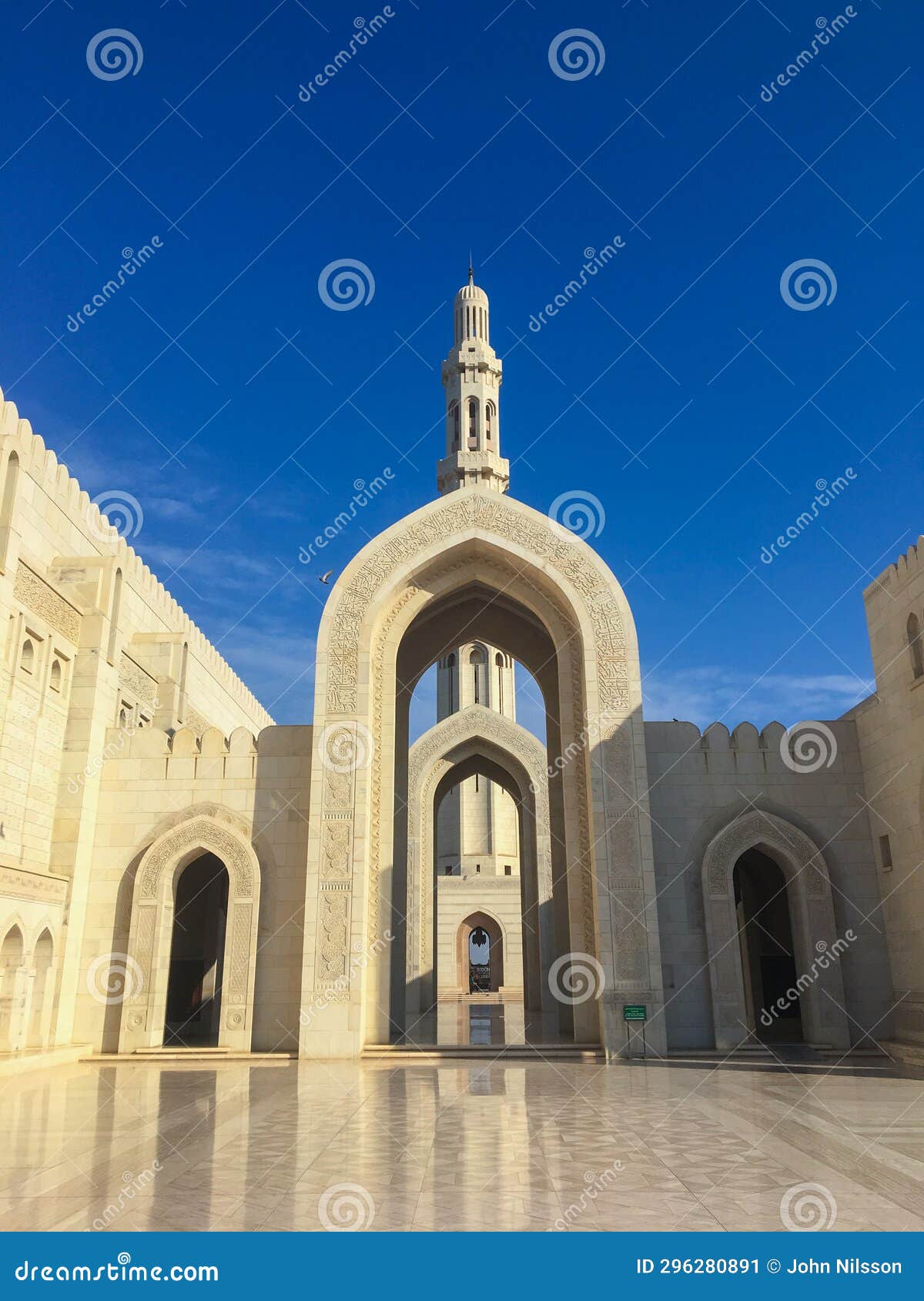 The Sultan Qaboos Mosque in Mascat, Oman Stock Image - Image of ...