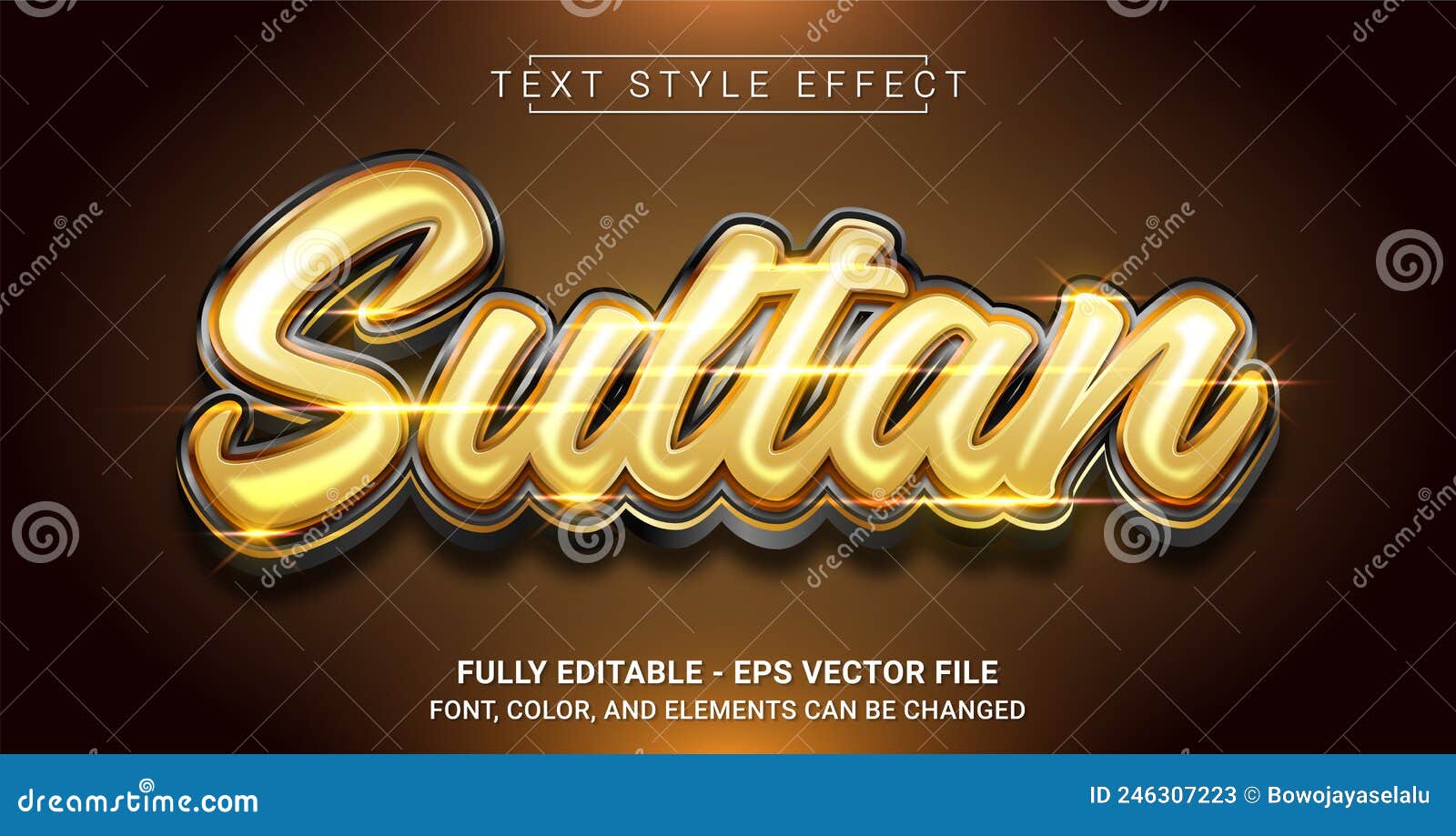 Sultan Text Style Effect. Editable Graphic Text Template Stock Vector ...