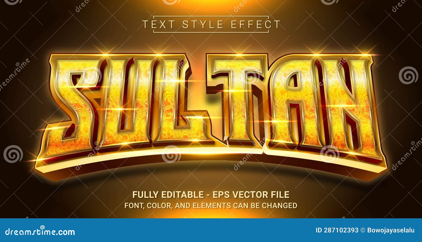 Sultan Text Style Effect. Editable Graphic Text Template Stock Vector - Illustration of classic ...