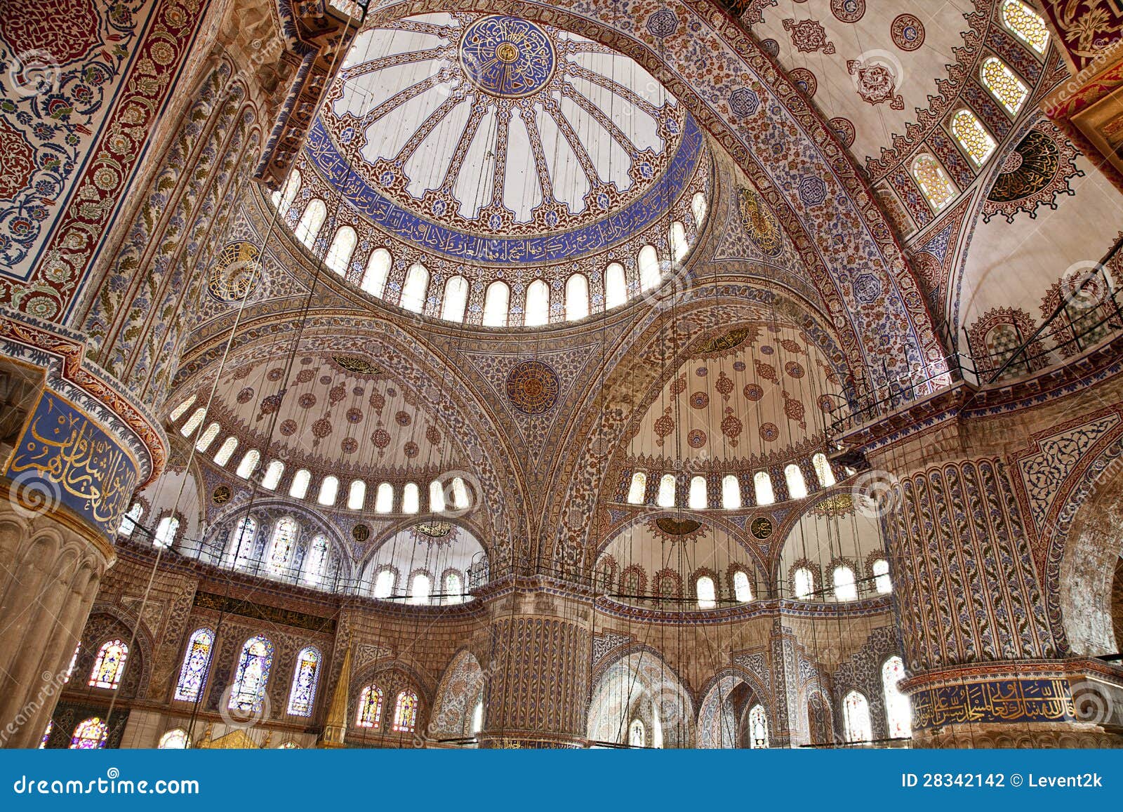 Sultanahmet Blue Mosque Interior - Dome Stock Photo - Image of landmark ...