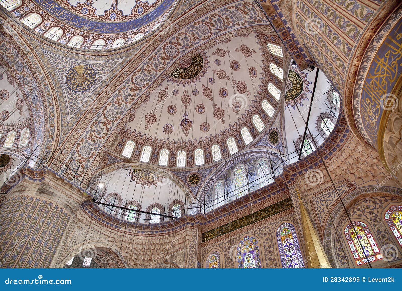 Sultanahmet Blue Mosque Interior - Dome Stock Image - Image of empire ...