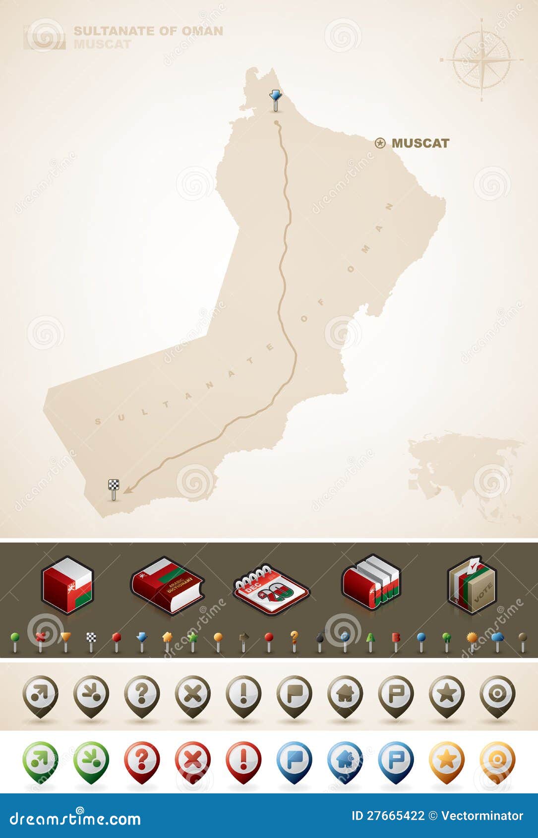 Sultanate of Oman stock vector. Illustration of icons - 27665422