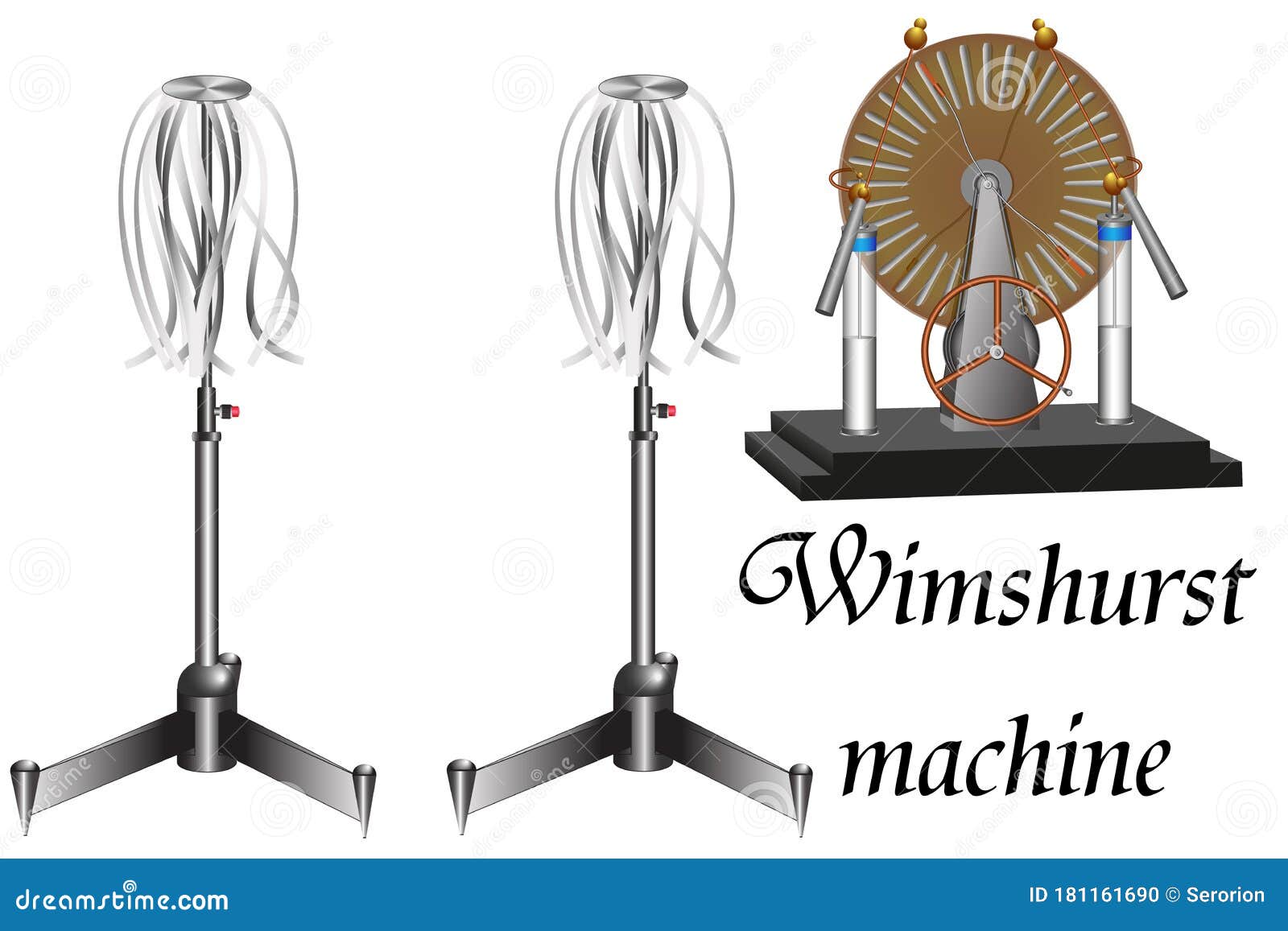 Wimshurst Machine - Electrostatic Generator Front And Back View ...