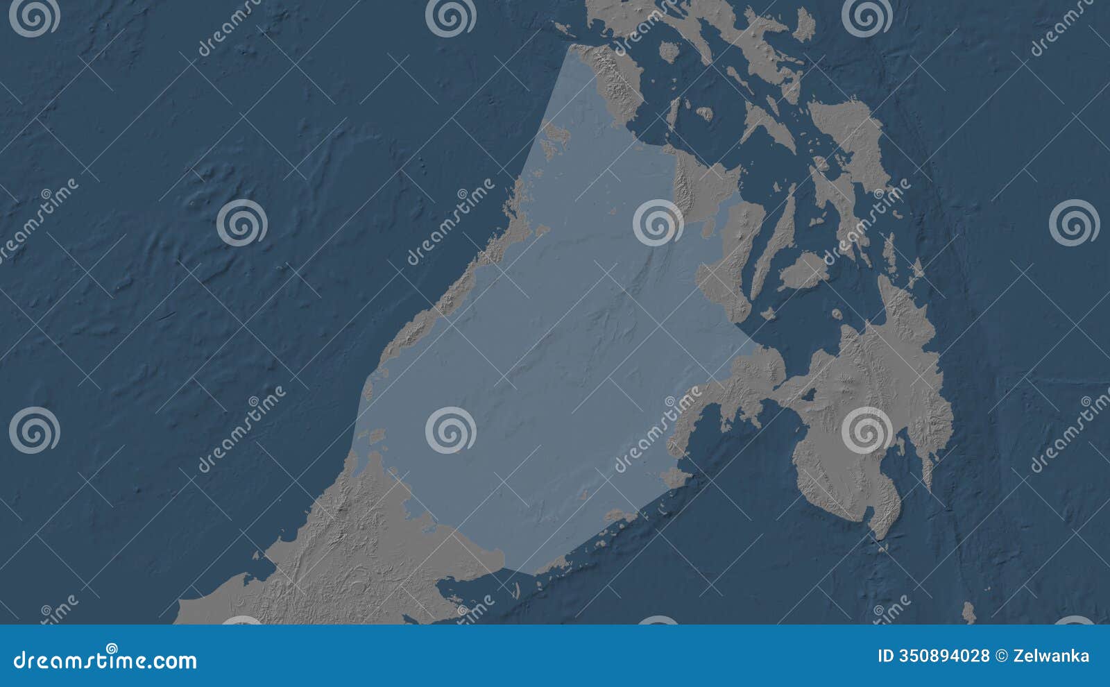 Sulu Sea Highlighted. Physical Map Royalty-Free Stock Image ...