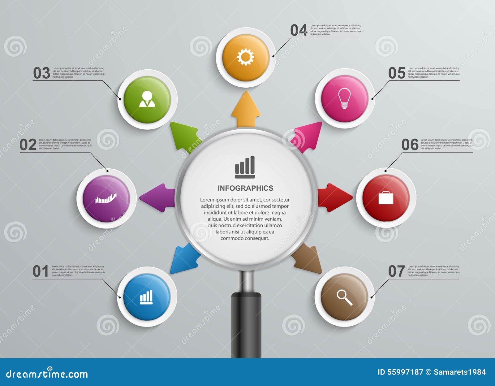 Sumário Infographic Com Uma Lupa Ilustração do Vetor - Ilustração de ...